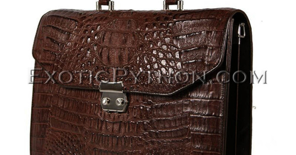 Crocodile leather men's briefcase BG-369 - Exotic Python
