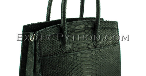 Python leather bag black - "EXOTIC PYTHON"