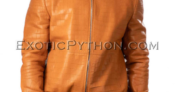 Crocodile skin jacket for men JT-51 - Exotic Python