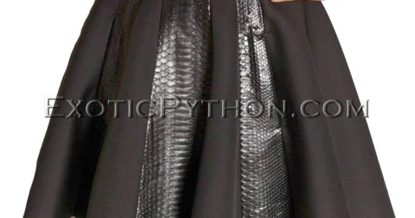 Snakeskin skirt black coor JT-55 - Exotic Python