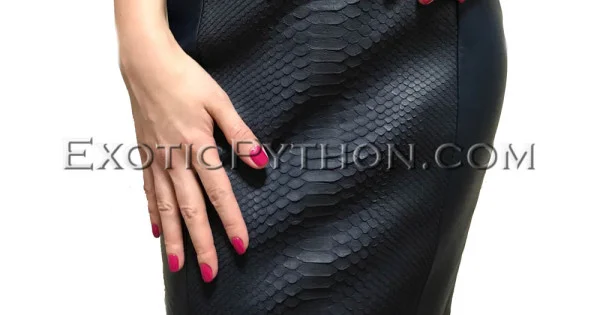 Snakeskin skirt black color JT-57 - Exotic Python