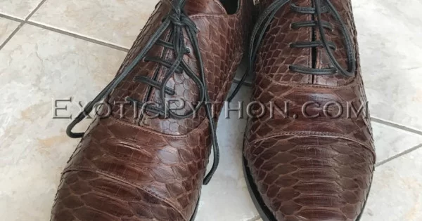 Python leather shoes for men's brown color - "EXOTIC PYTHON"