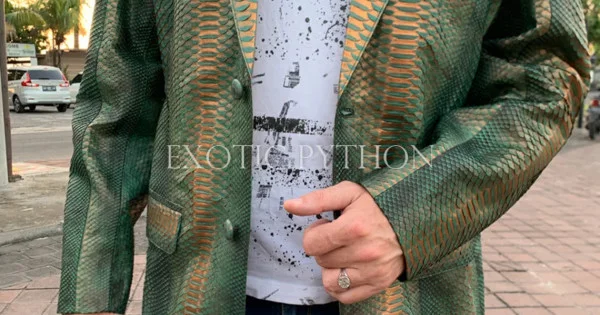 Men's snakeskin jacket JT-108 - Exotic Python