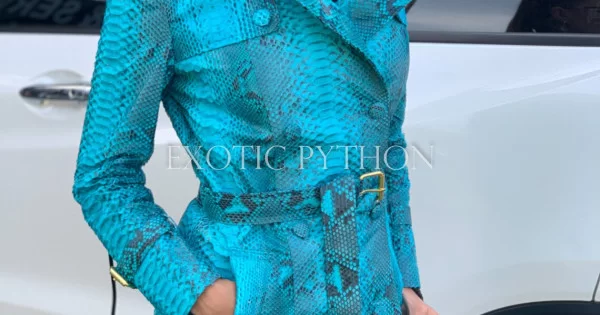 Women's trench snakeskin coat JT-96 - Exotic Python