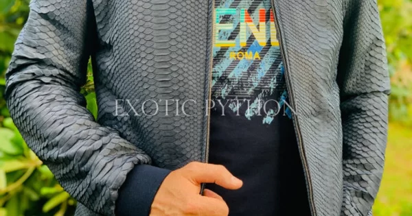 Men's snakeskin bomber jacket JT-122 - Exotic Python