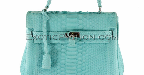 Snakeskin handbag light blue matt BG-217 - "EXOTIC PYTHON"